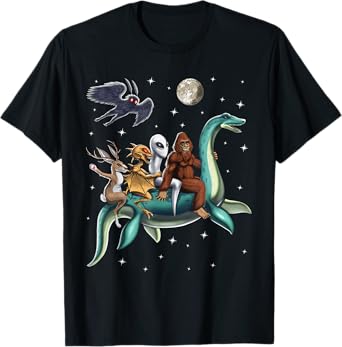 Amazon.com: Cryptid Bigfoot Jackalope Mothman Loch Ness Monster T-Shirt : Clothing, Shoes & Jewelry
